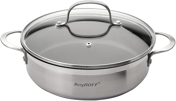 BergHOFF Bistro Italian 4410027 High-Sided Frying Pan with Lid 24 cm ...