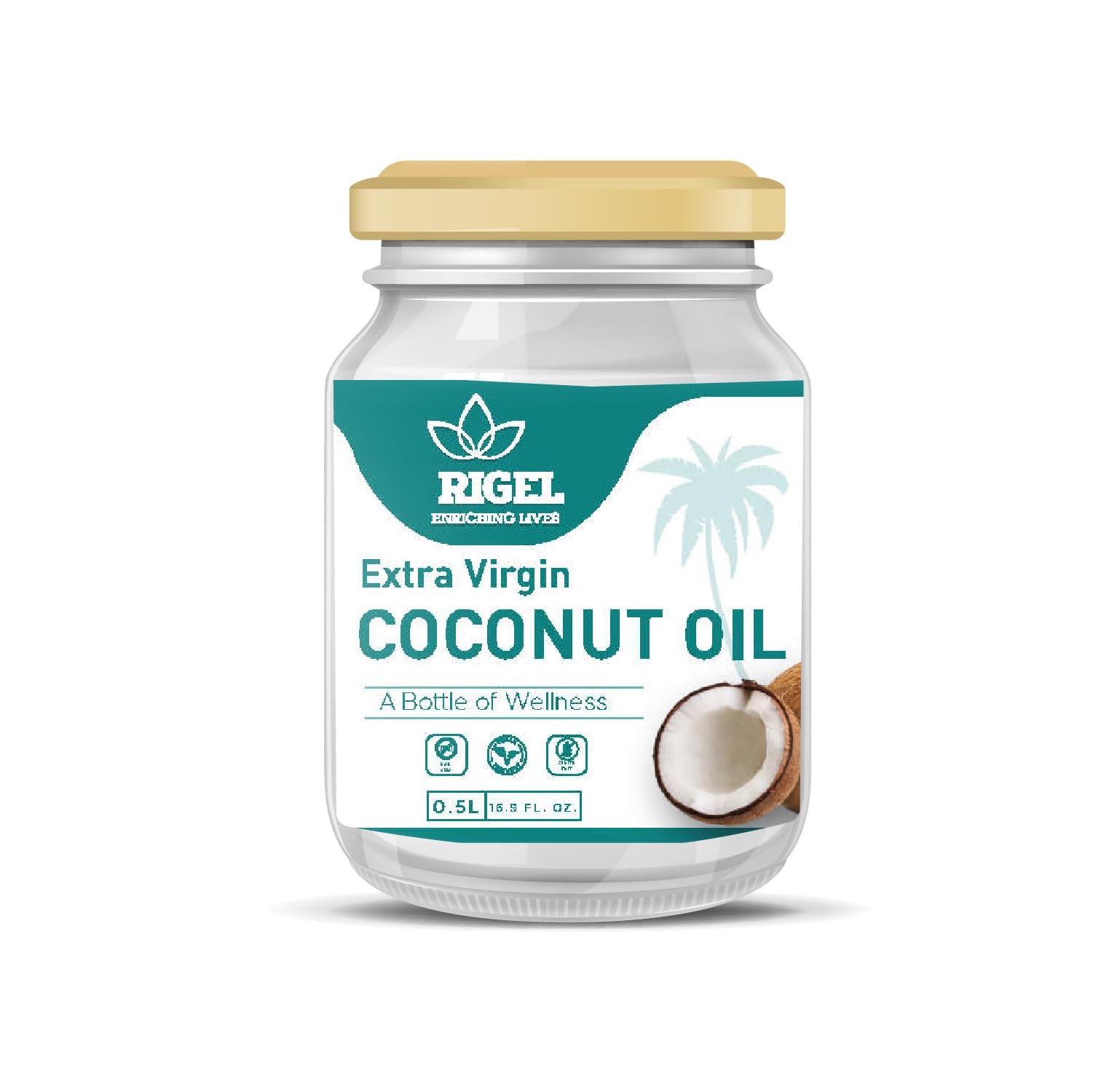 Rigel Spices | Extra Virgin Coconut Oil 16.9 fl oz | Cold Pressed for ...