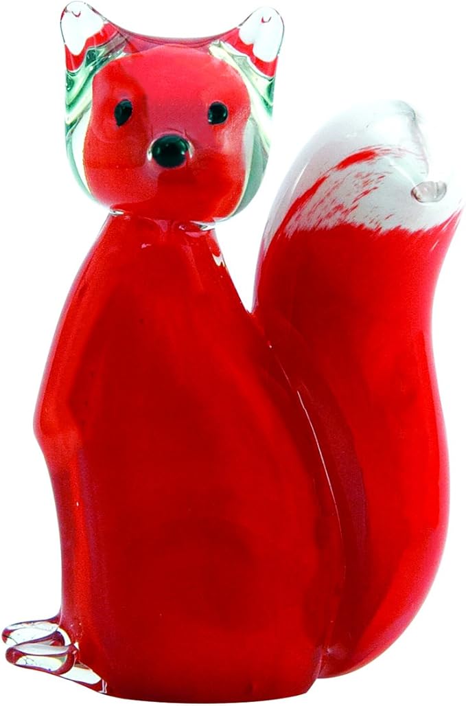 Amazon.com: Adorable Art Glass Red Fox Paperweight Figurine 5.5 ...