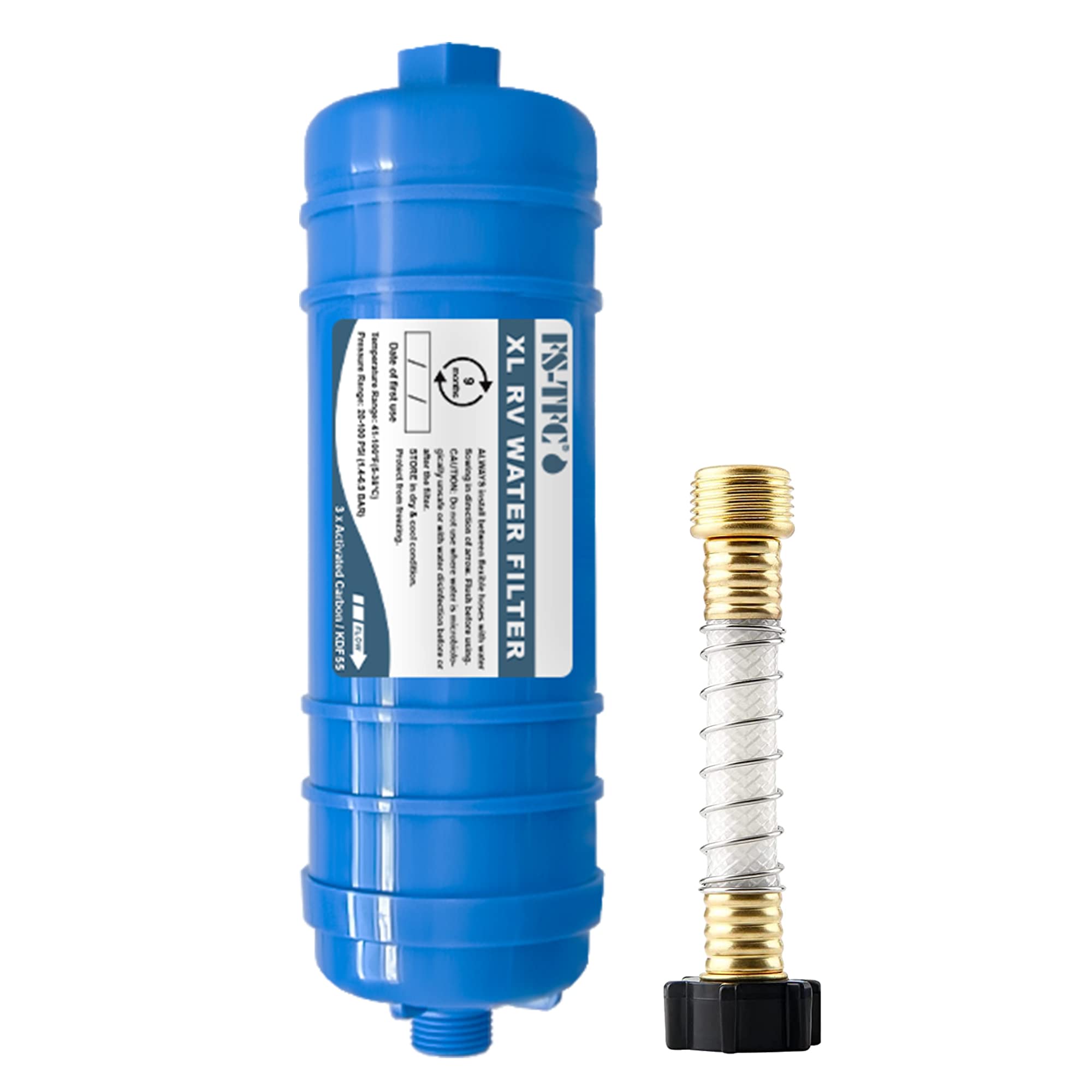 FS-TFC XL Camper/RV Water Filter with Flexible Hose Protector Reduces ...
