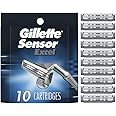Amazon.com: Gillette Sensor Excel Men's Razor Blade Refills, 10 Count ...