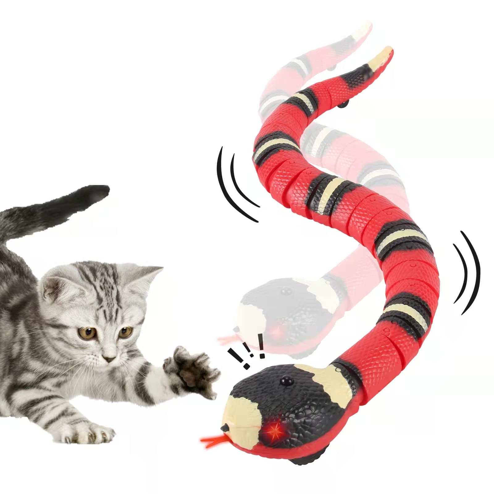 Cat Toys Snake Interactive,Kitten Toys,Realistic Smart Sensing Snake ...