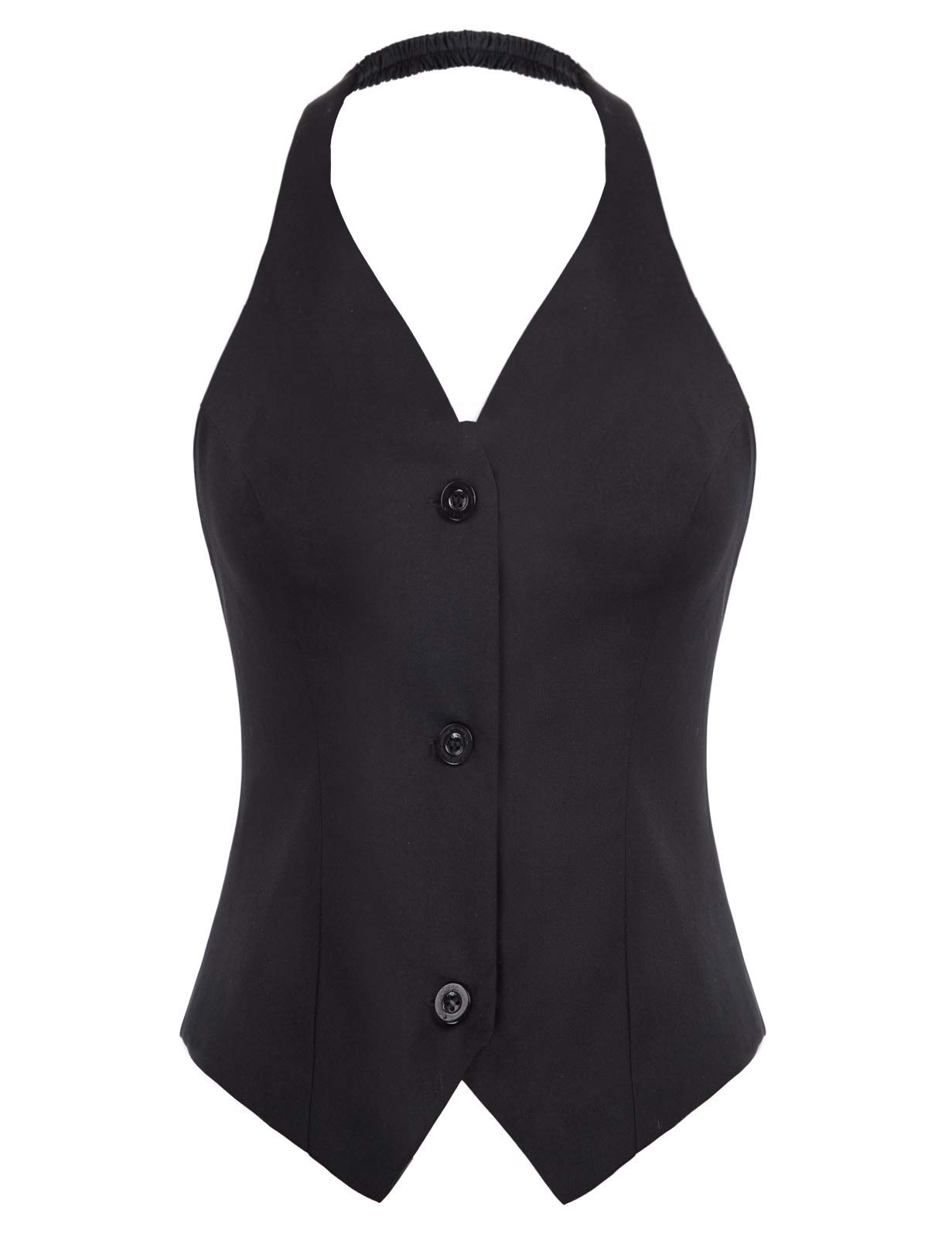 Belle Poque Plus Size Vest for Work Vintage Black Button Down Suit ...