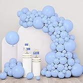 Amazon.com: RUBFAC 129pcs Pastel Blue Balloons Different Sizes 18 12 10 5 Inch for Garland Arch ...