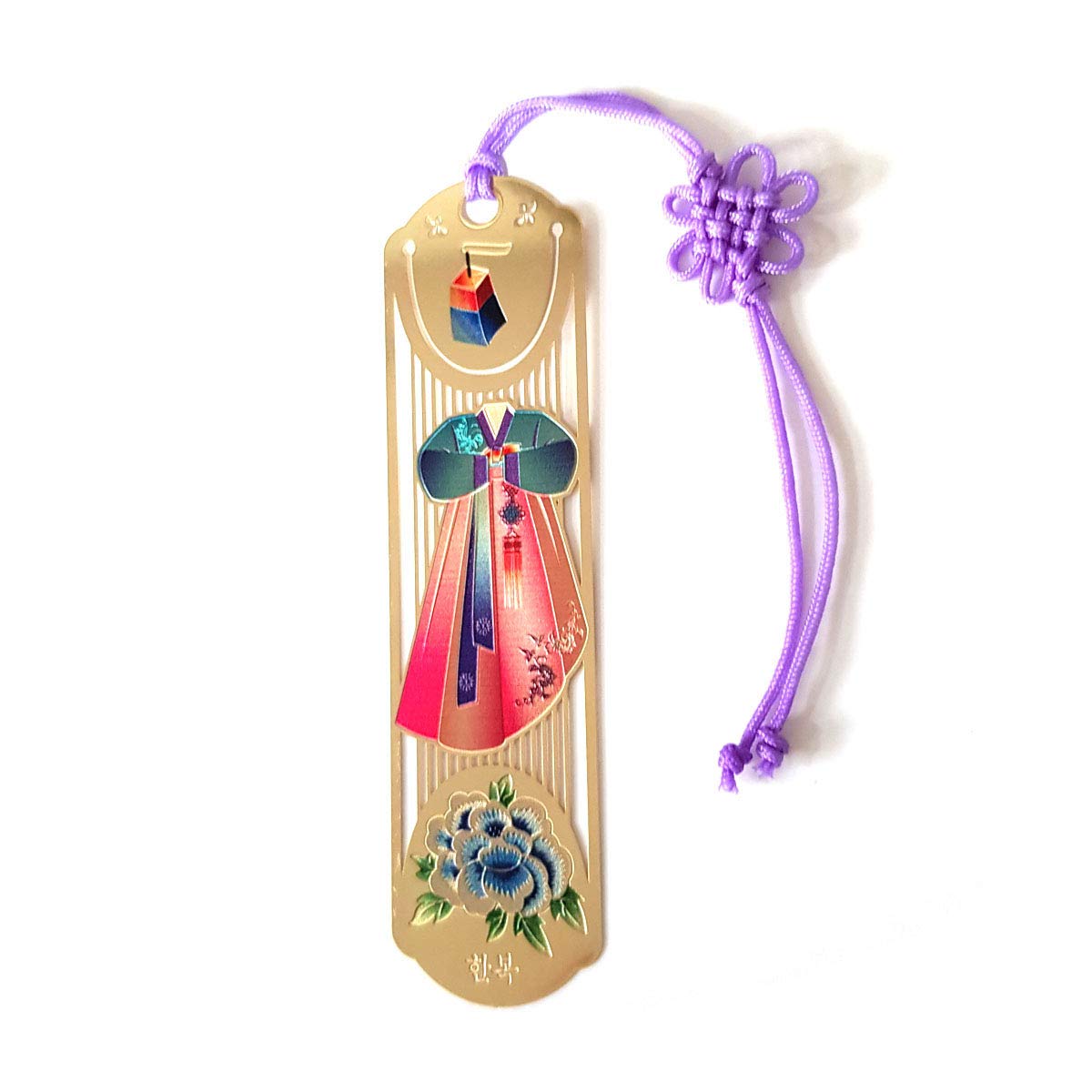 Charm Design Traditional Korean Metal Bookmark Hanbok Gold Plated ...