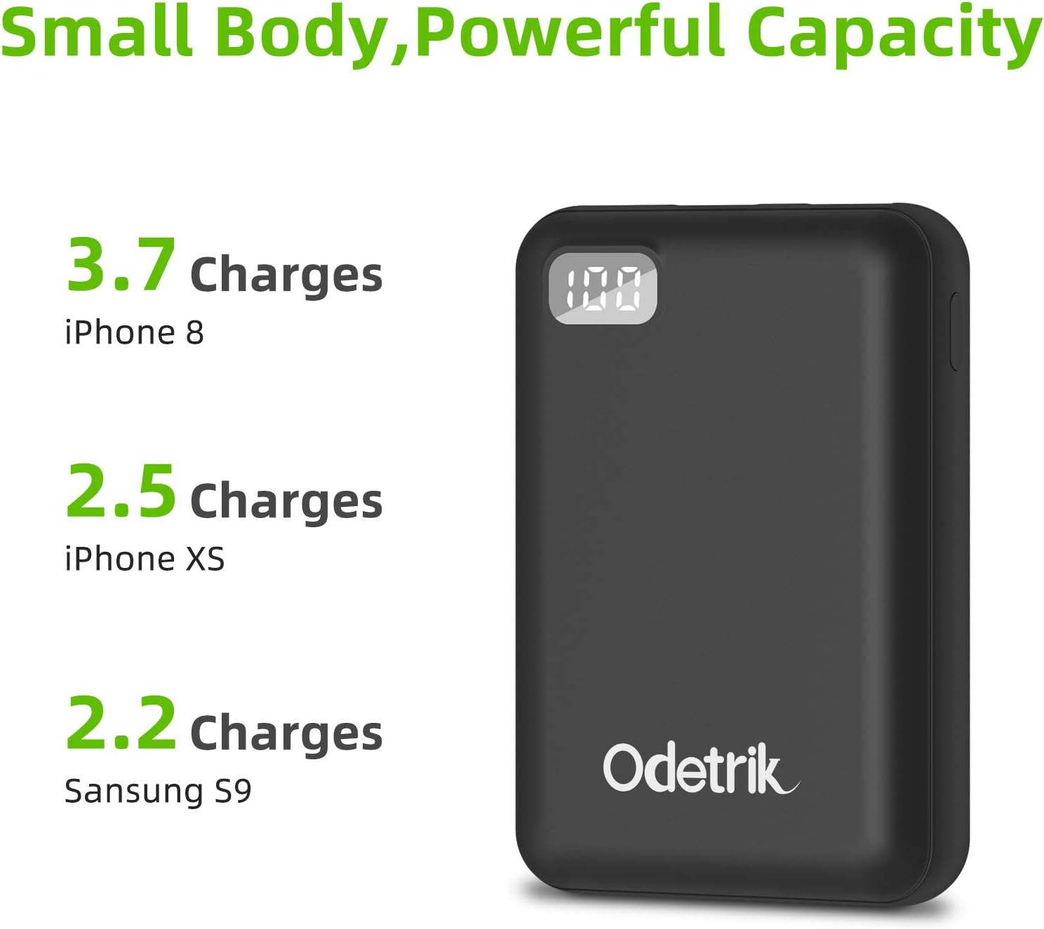 Mini Power Bank 10000mAh Dual 2.4A Outputs Portable Phone Charger Ultra ...