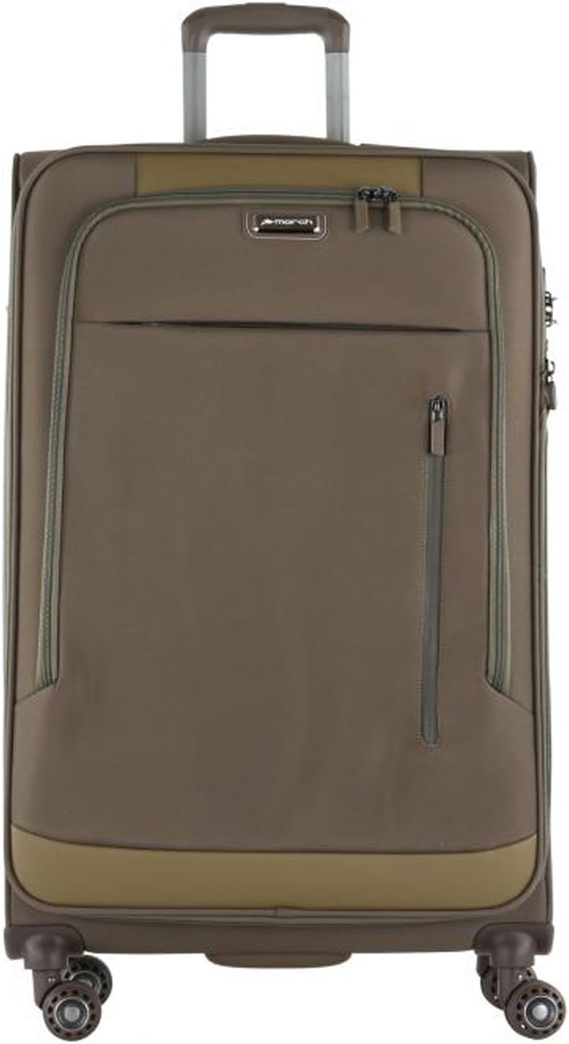 Stoff Koffer Reisekoffer Trolley March Rolling 3,6 kg Braun 78 cm ...