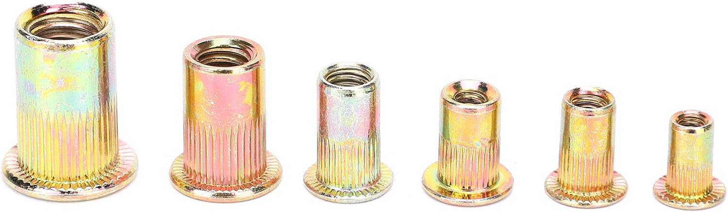 300Pcs Rivet Nut Assortment Kit, Female Thread Knurled Nuts, Threaded ...