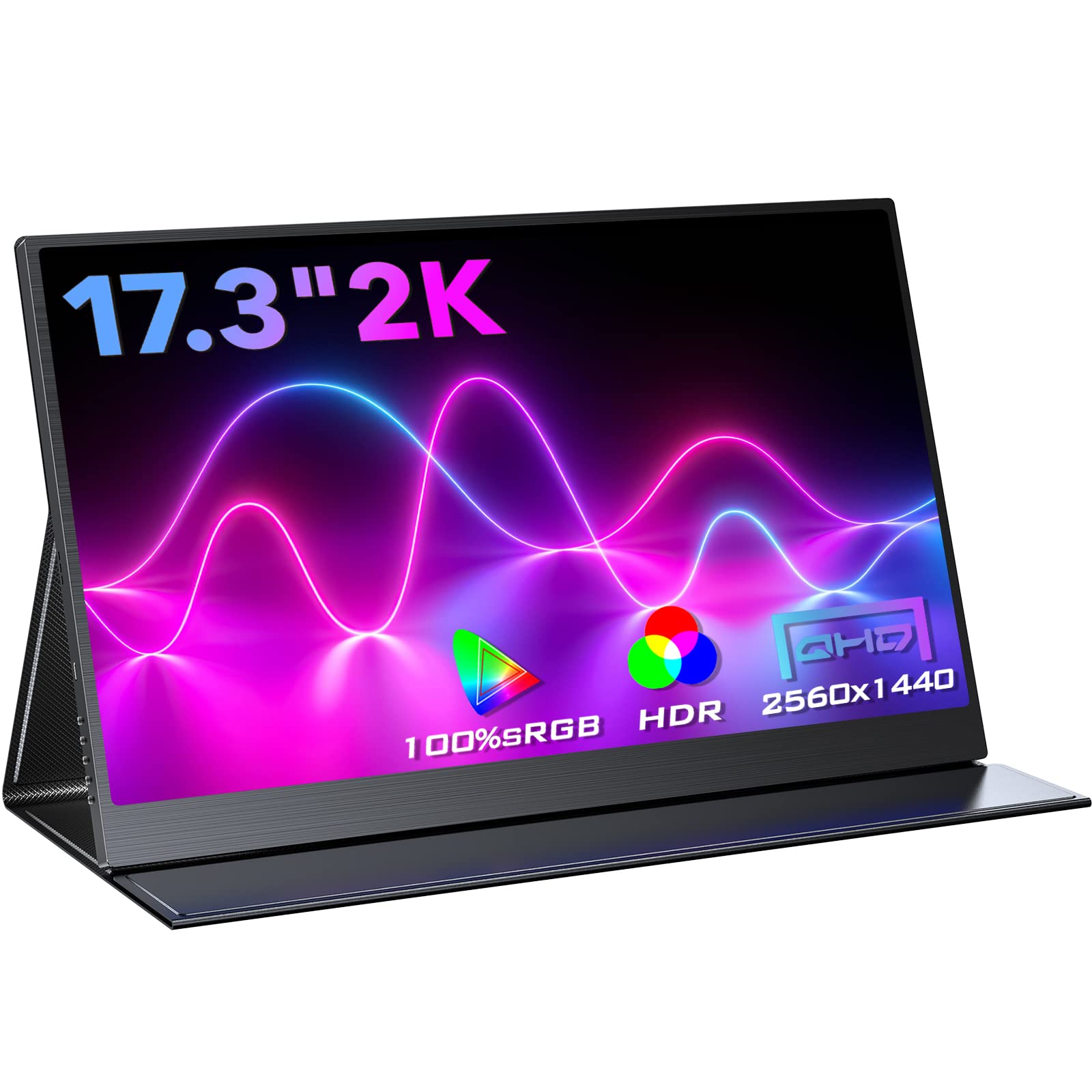EVICIV Portable Monitor 17.3 Inch 2K 450 cd/? 2560X1440 100% sRGB HDR ...