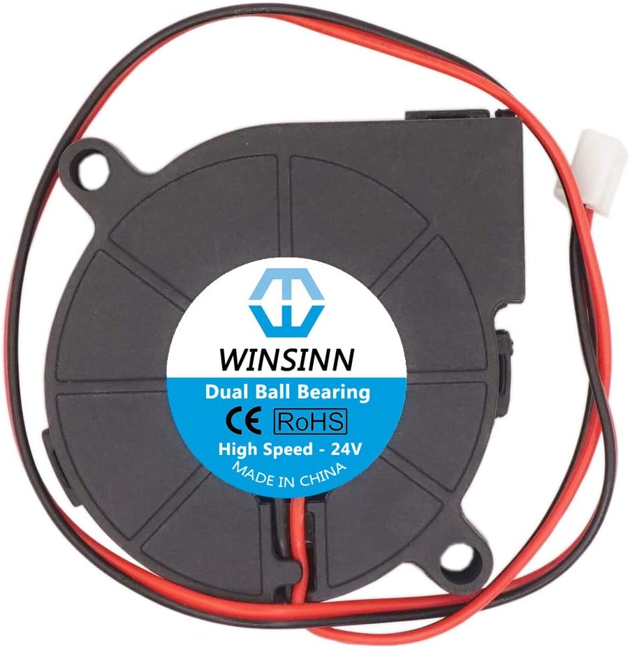 WINSINN 50mm Blower Fan 24V 5015 Dual Ball Bearing 50x15mm Turbine ...