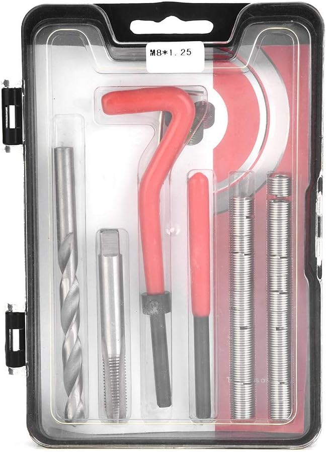 Thread Repair Kit – M8 Screw Threaded Inserts Repair Tool Set Drill Tap ...
