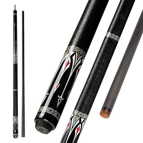 KONLLEN Carbon Fiber Pool Cue Stick Low Deflection Hand-Made Inlay ...