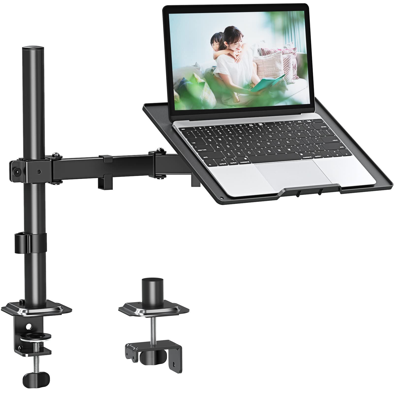 MOUNTUP Single Laptop Tray Desk Mount for 13-17 Inch Laptop Notebook ...