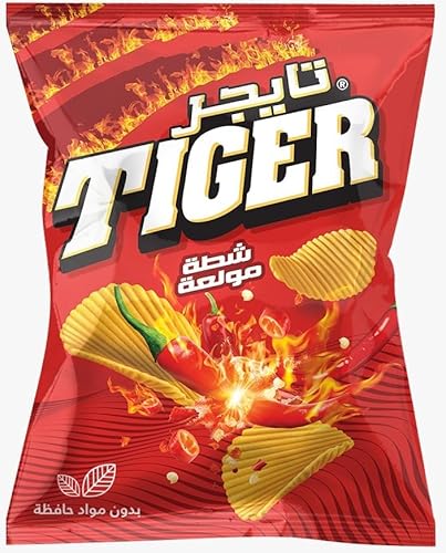 Tiger Super Jumbo Max Fire Flavor Potato Chips – Extra Spicy Snack ...