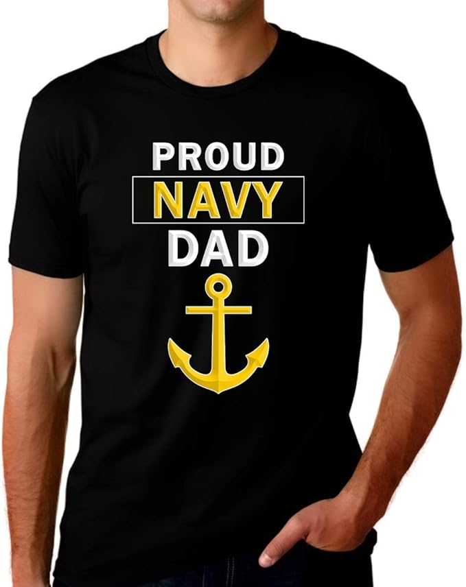 Amazon.com: Mens Proud Navy Dad Shirt - Premium Vintage US Navy Dad ...