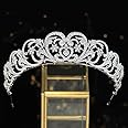 Amazon.com : 3A Cubic Zirconia Princess Diana Crown CZ Crystal Wedding ...