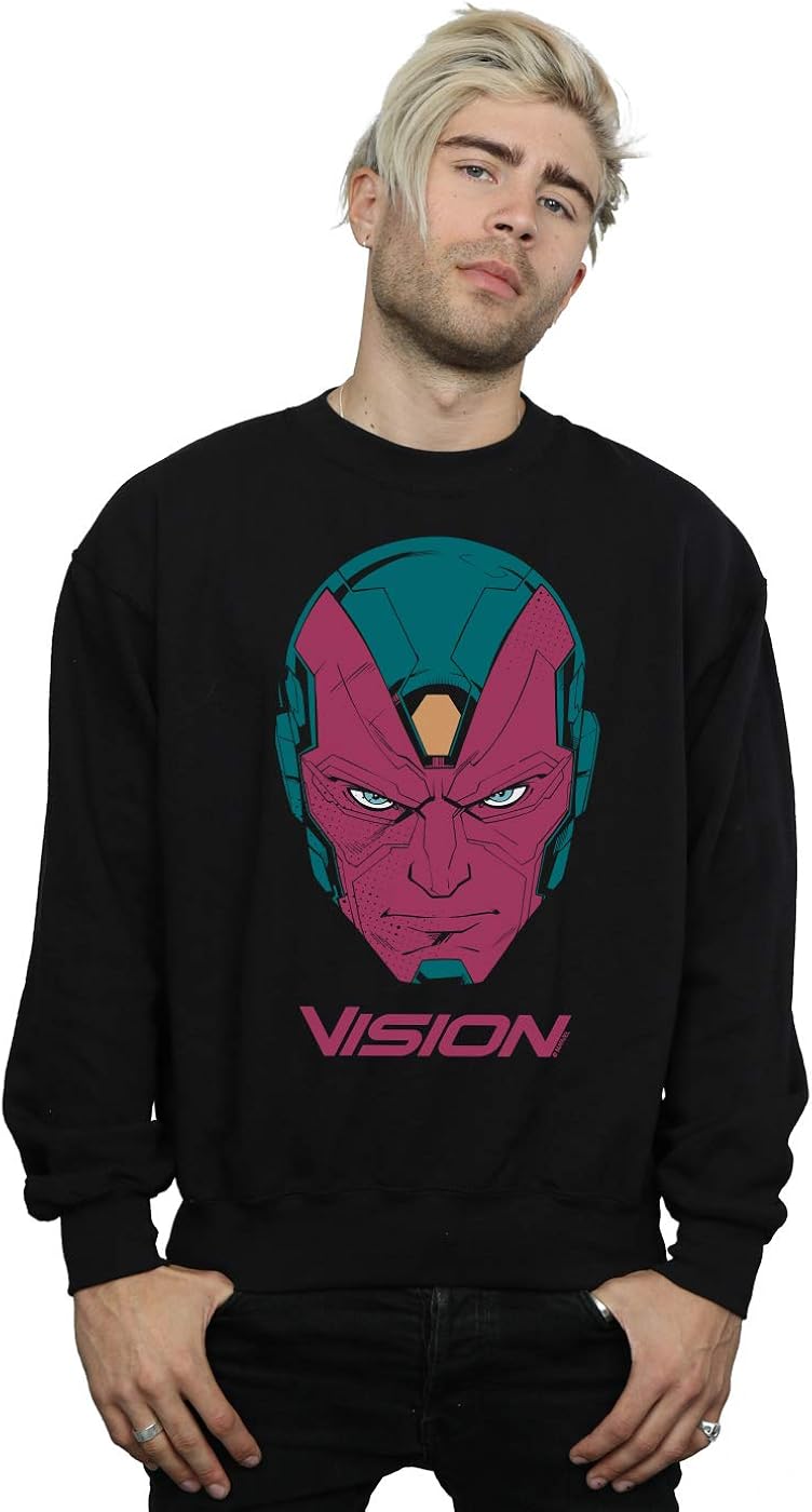 Marvel Men's Avengers Vision Head Sweatshirt: Amazon.co.uk: Clothing