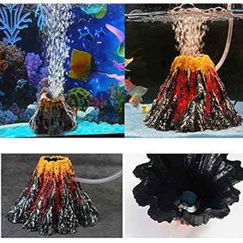 Amazon.com : Aquarium Air Bubbler Volcano Rocks Small Fish Tank ...