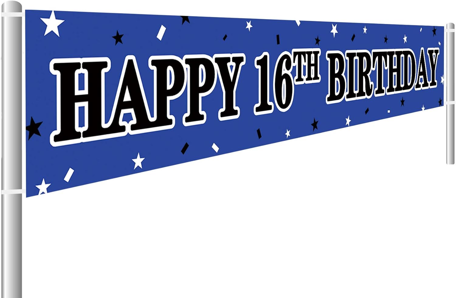 Amazon.com: Large Happy 16th Birthday Banner, 16 Years Old Birthday ...