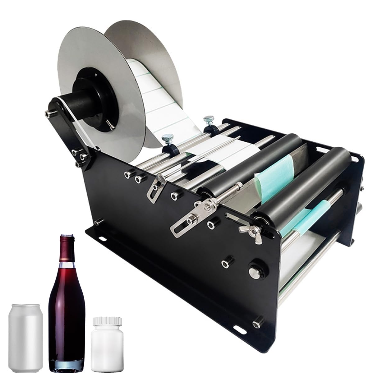 Manual Round Bottle Labeling Machine, Adhesive Sticker Label Applicator ...
