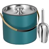 Amazon.com: 3.2L Modern Insulated Ice Bucket with Silicone Lid, Scoop ...