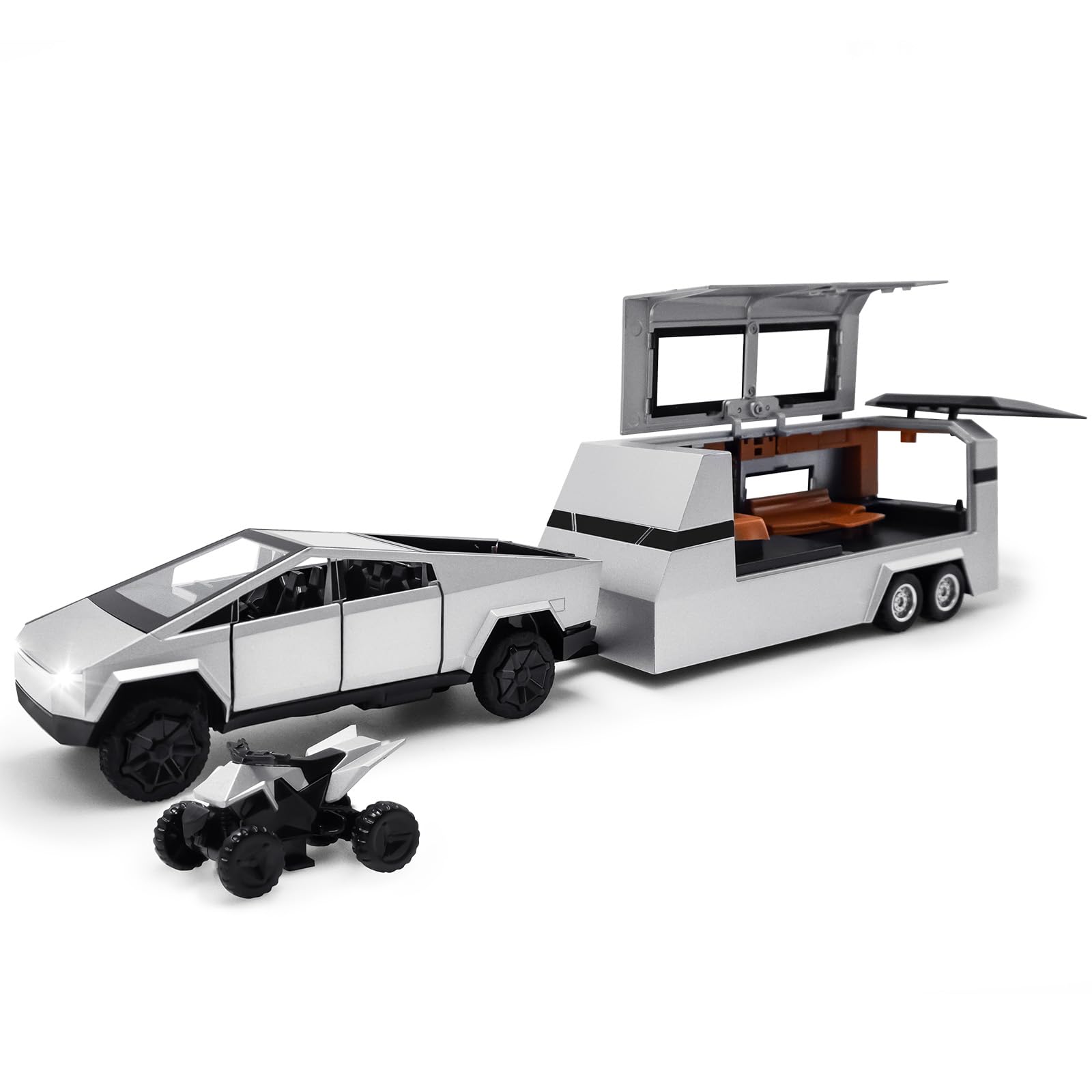 Cybertruck Model: 1/32 Diecast Metal Pick-Up Truck Trailer Toy with ...
