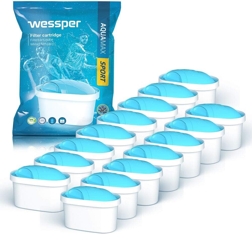 Wessper Pack 15 Sport Wasserfilter Kartuschen Kompatibel mit BRITA ...