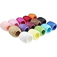 Amazon.com: Raffia Paper Ribbon Twine Strings 15 Rolls 15 Colors Set ...