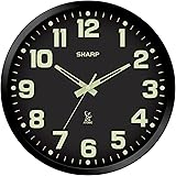 Amazon.com: SHARP Atomic Analog Wall Clock - 12" Silver Brushed Finish ...