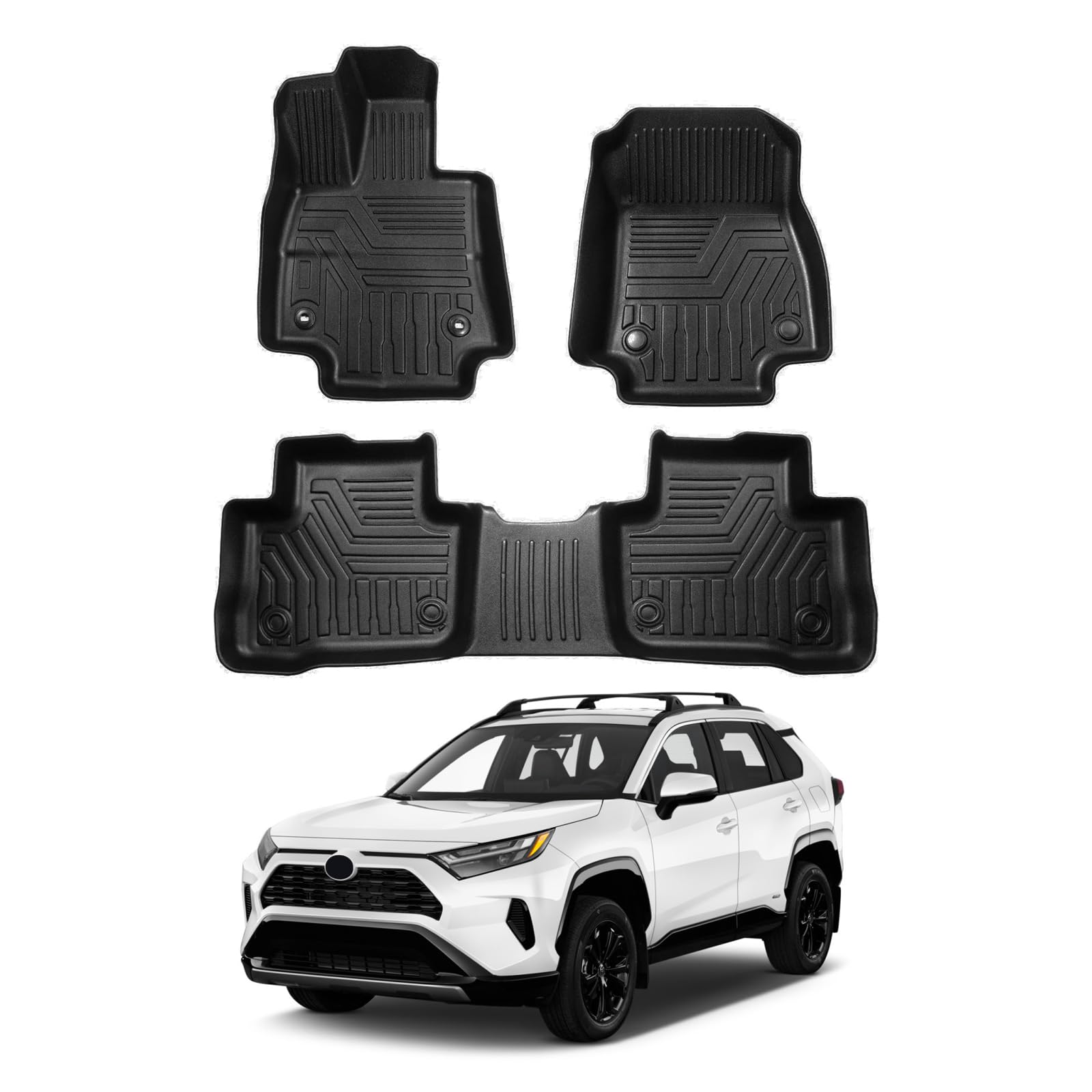Powerty Floor Mats for 2019-2024 2025 Toyota RAV4 Accessories All ...