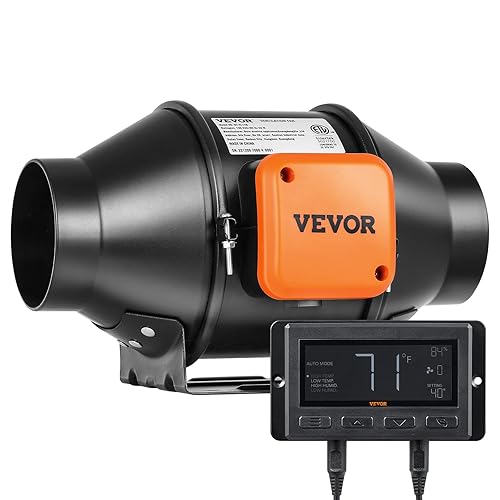 VEVOR Inline Duct Fan, 4-Inch 205 CFM Quiet EC-Motor Ventilation ...