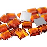 Amazon.com: Allstarco Flat Back Square Acrylic Rhinestones 15mm Plastic ...