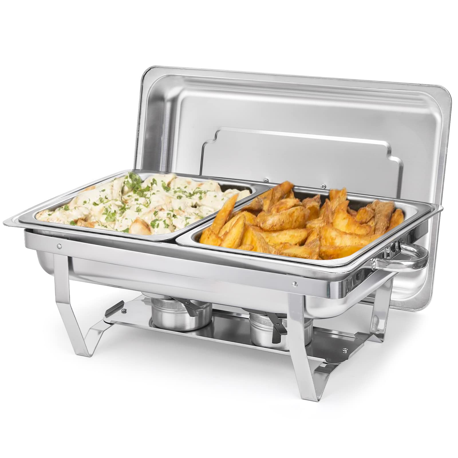 Fasmov Chafing Dish Buffet Set, 8 Quart Stainless Steel Catering Serve ...