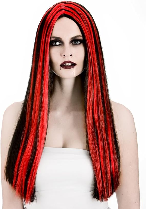 Wicked Costumes Ladies Vampiress Black and Red Wig Halloween Fancy ...
