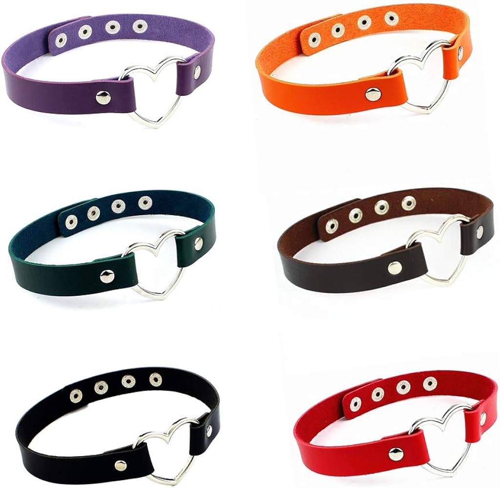 BOSSTER Girocollo in Pelle Punk 6 Pezzi Collare Donna Regolabile Nero ...