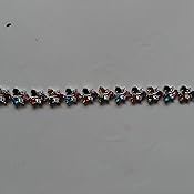 Rizilia Tennis Bracelet [18cm/7inch] with Round Cut Gemstones CZ [Blue ...