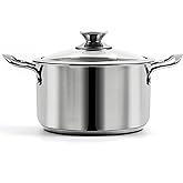 Amazon.com: AuFranc® 4 Quart Tri-ply Stainless Steel Stockpot with ...