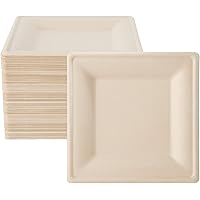Amazon.com: ECOLipak 125 Pack Compostable Square Plates, 6 inch ...