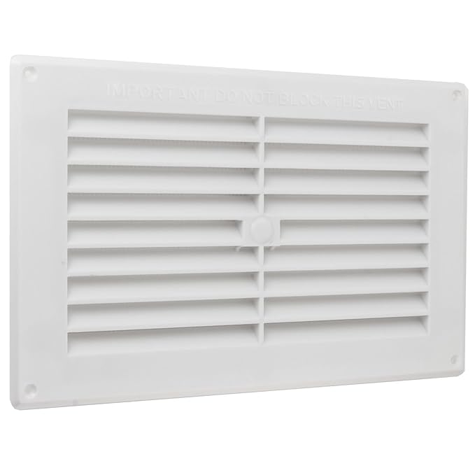White Double Brick 9"x 6" Louvre Air Vent Cover - Insect Mesh: Amazon ...