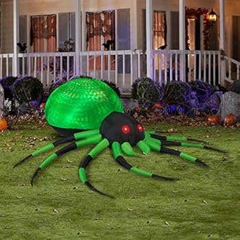 Amazon.com: Halloween Inflatable 8' Animated Spider with Spinning Eyes ...