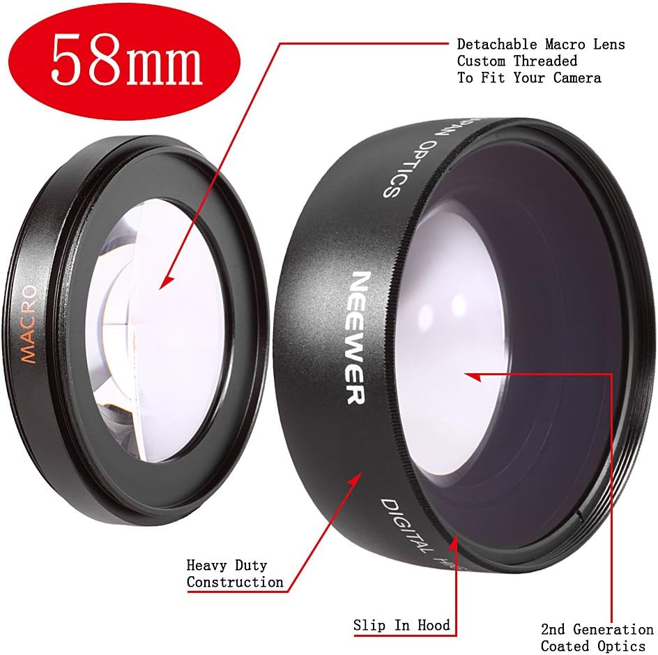 Neewer® 58mm 0.45x Wide Angle Lens with Macro for Canon: Amazon.co.uk ...