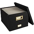 Amazon.com: BLU MONACO File Boxes for Hanging Files with Lid: Black ...