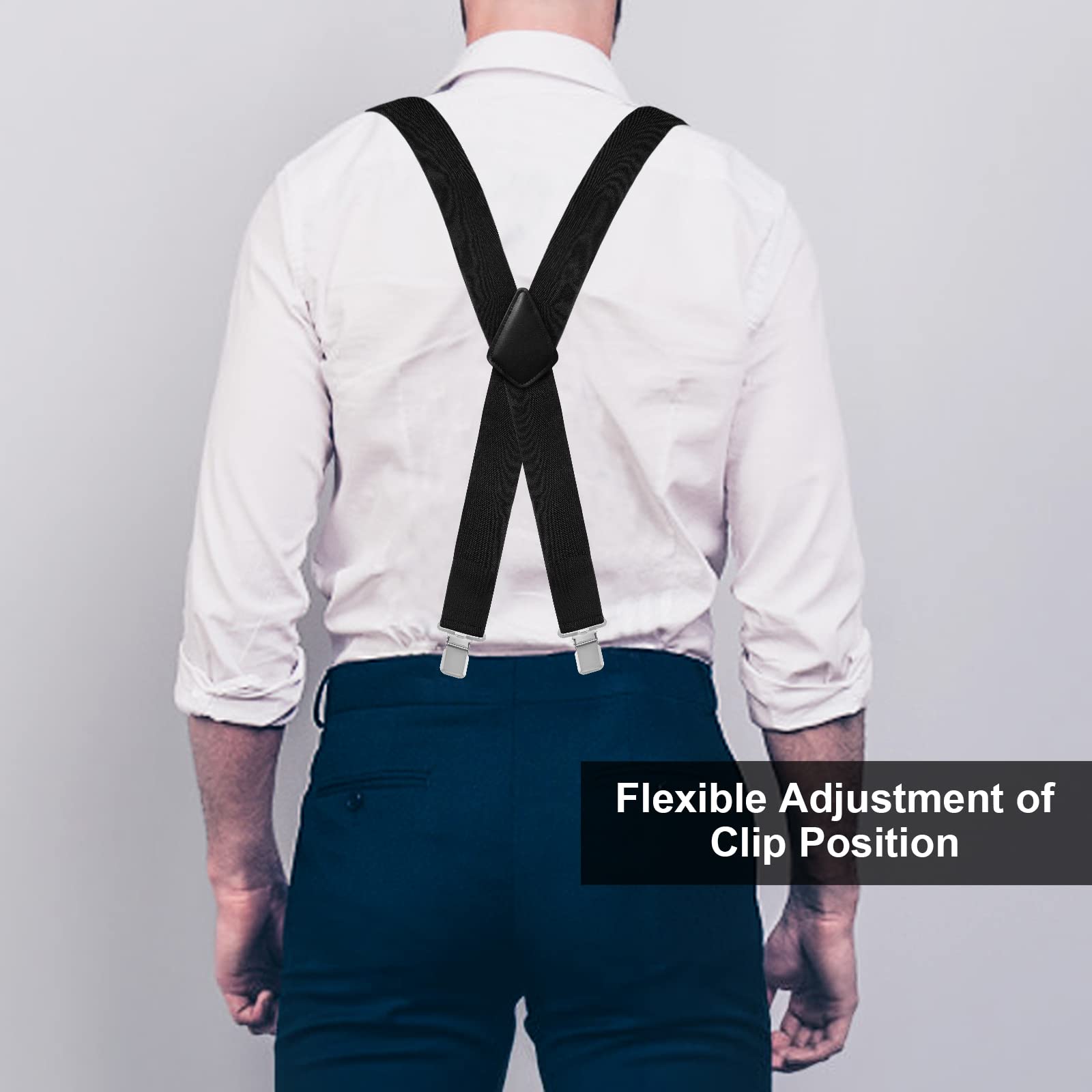 Mua Fasker Mens Suspenders X-Back 2" Wide Adjustable Solid Straight ...