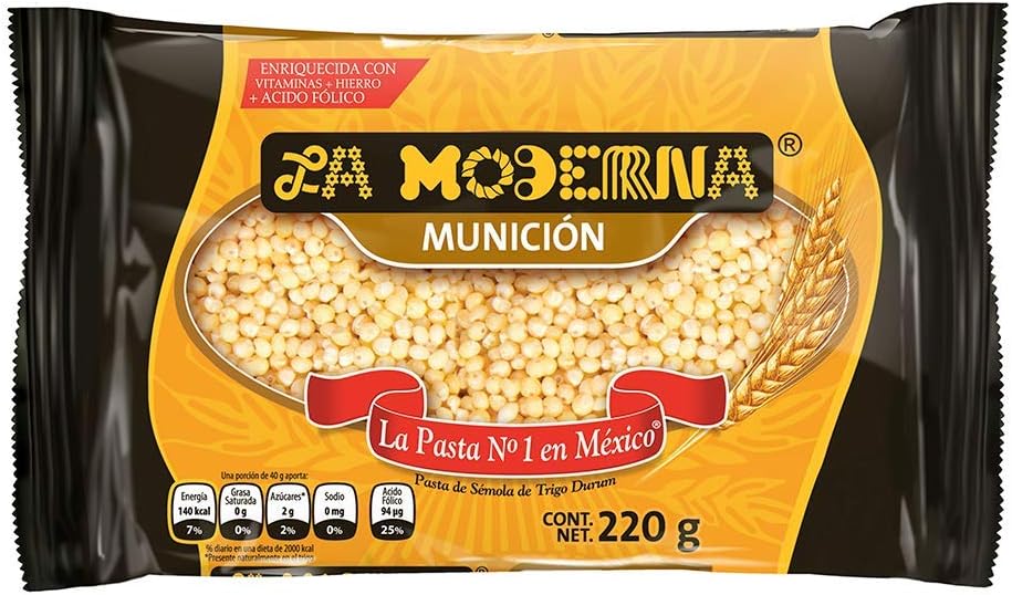 La Moderna, Munición, Pasta Para Sopa, 220 Gramos: Amazon.com.mx ...