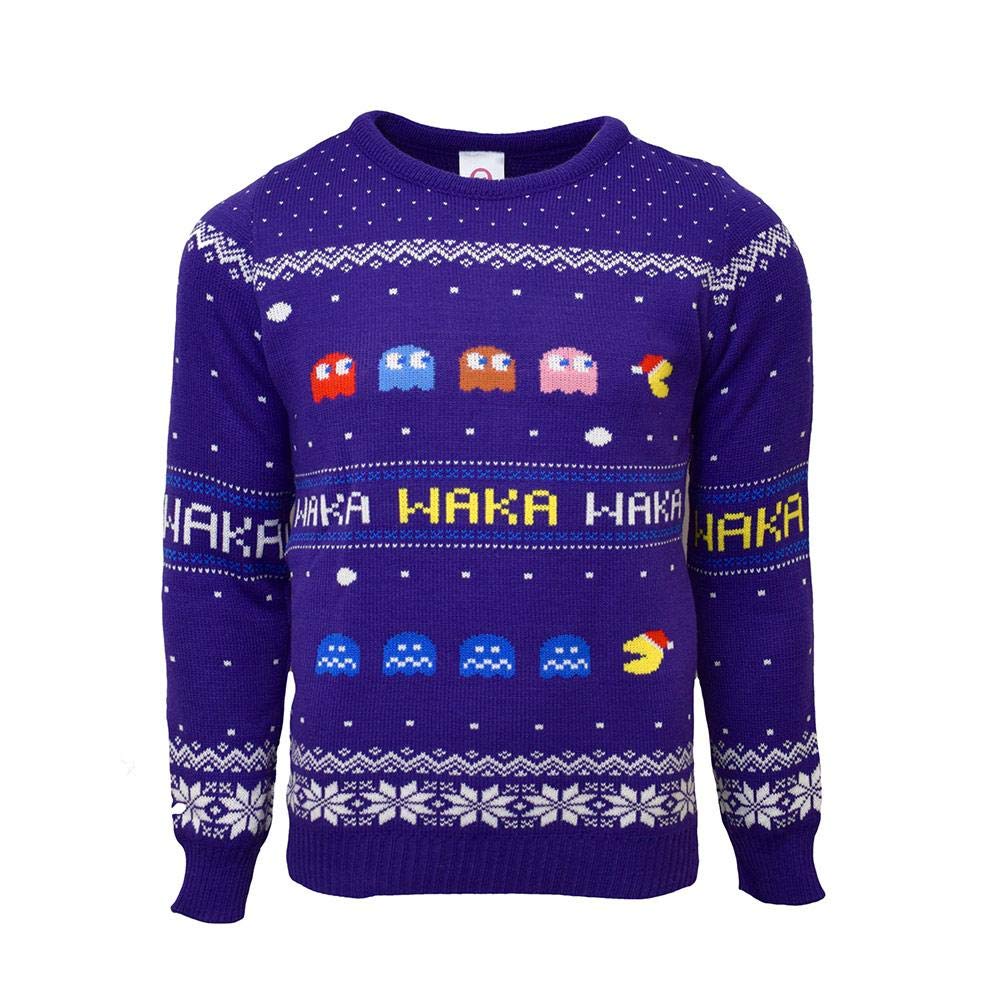 Activewear Official Pac-Man Christmas Jumper/Ugly Sweater Knitwear