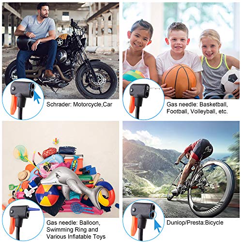 Bicycle Pump,Bike Ergonomic Pump with Gauge & Smart Valve Head,160 psi ...