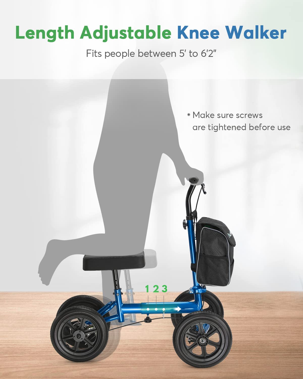 Mua Auitoa Steerable Knee Walker - All Terrain Aluminum Scooter Knee ...