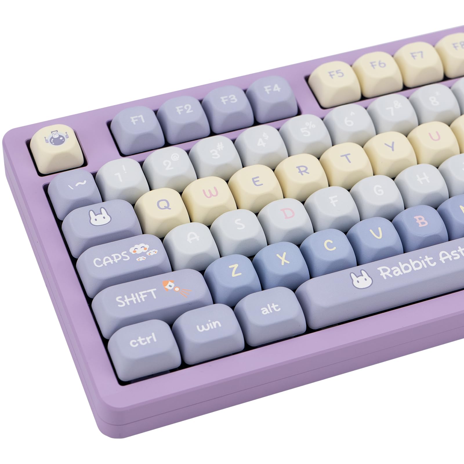 GEKUCAP Purple PBT Keycaps, 136 Keys Dye Sublimation XOA Profile Round ...