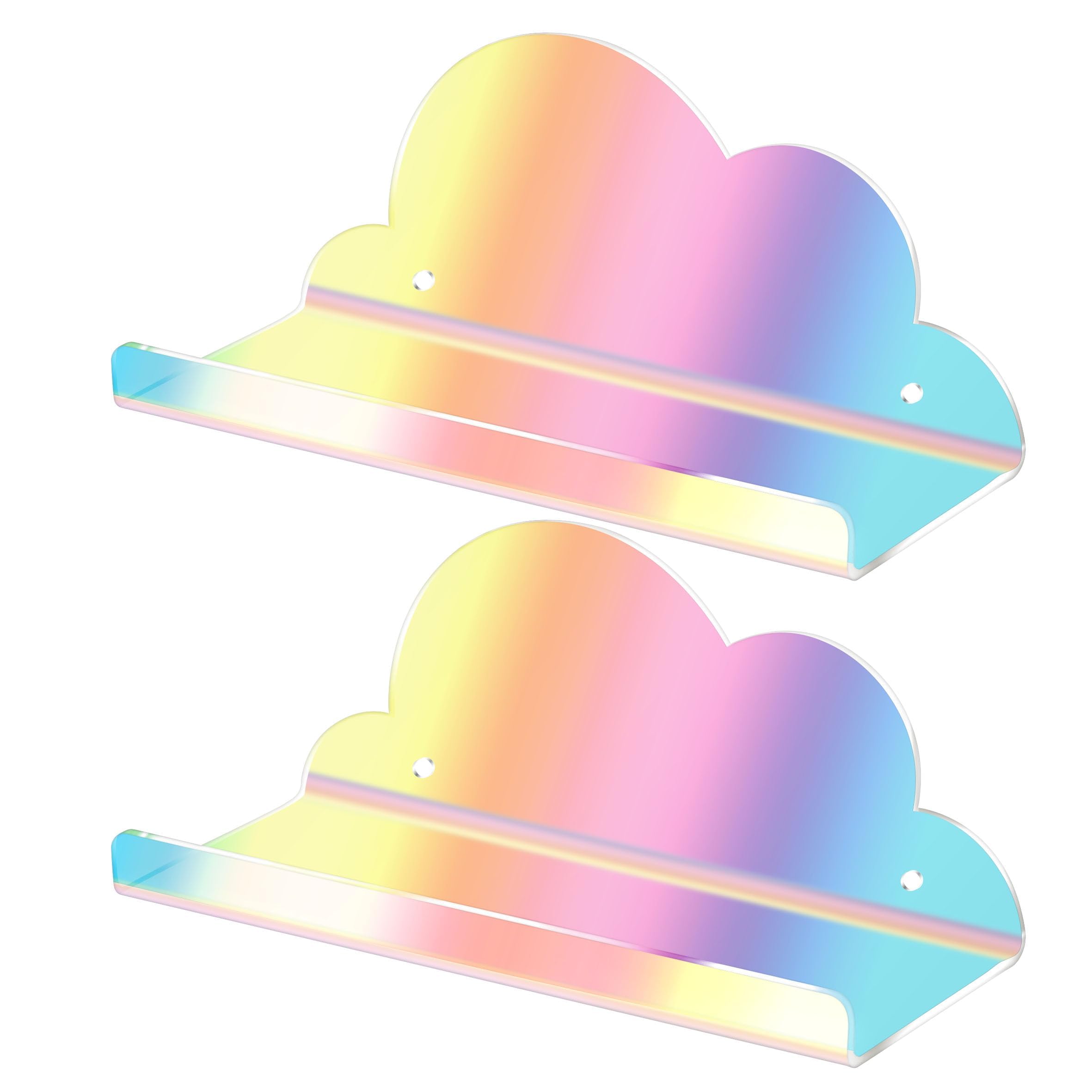Lesnala 2Pcs Cloud Mini Shelf Iridescent Floating Shelves Acrylic Wall ...