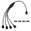 YACSEJAO ARGB Splitter Cable 5V 3Pin Addressable RGB 1 to 4 Splitter ...